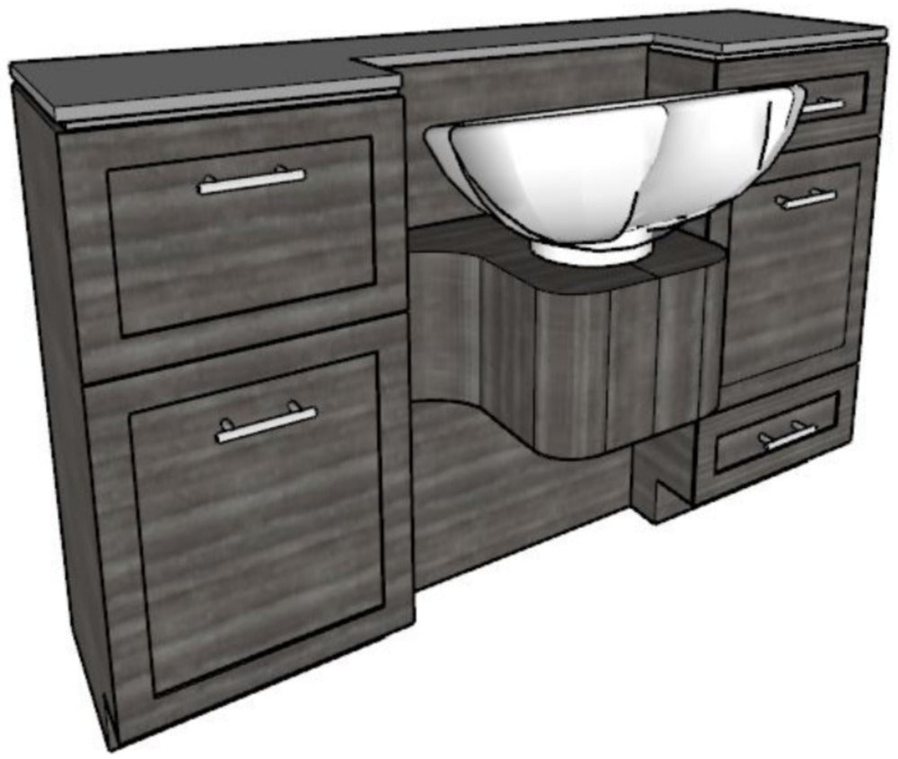 PS Exclusive ADA 60" Classic Shaker Wet Station – PS Salon Equipment