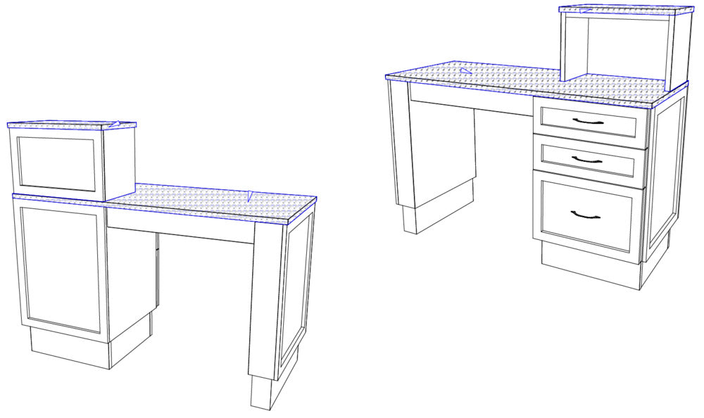 PS Exclusive Classic Shaker 48"w Desk w/ Privacy Panel – PS Salon Equipment