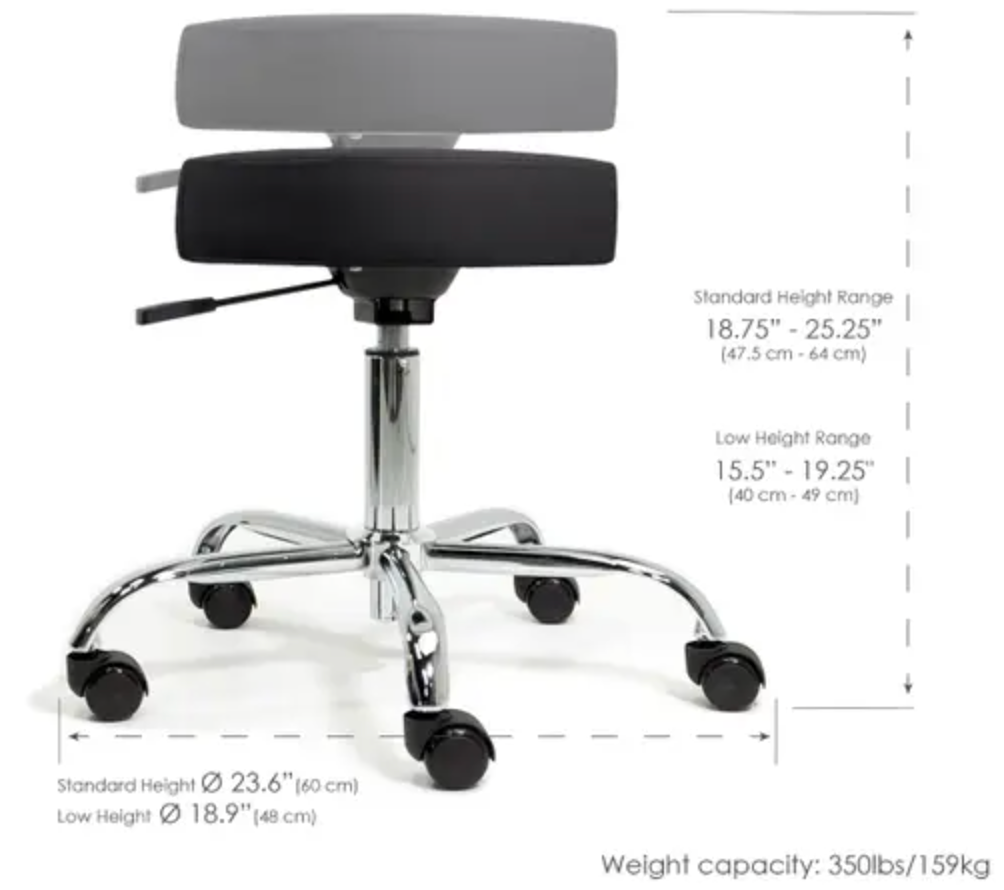 PS Custom Pneumatic Pedi Tech Stool w/Back Support 2025 – PS Salon ...